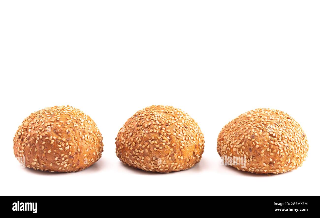 Sesame Seed Rolls Isolated on a White Background Stock Photo - Alamy