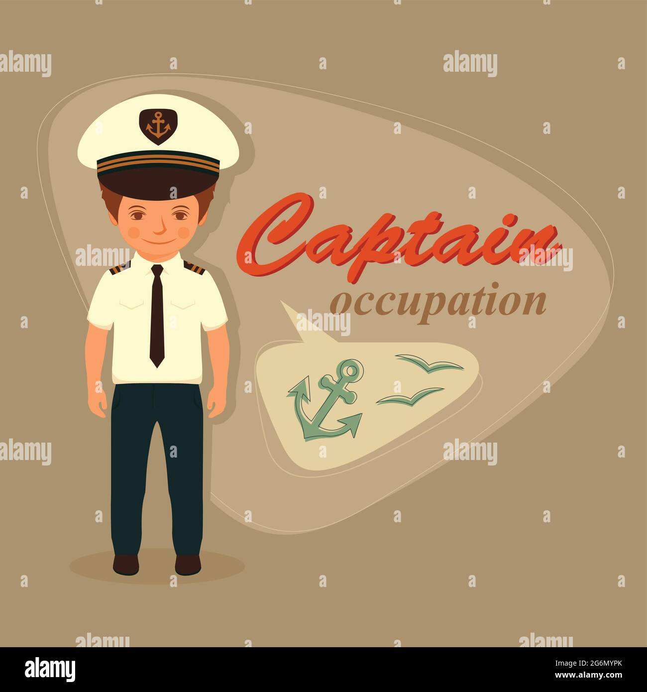Cartoon boat captain man smiling hi-res stock photography and images ...
