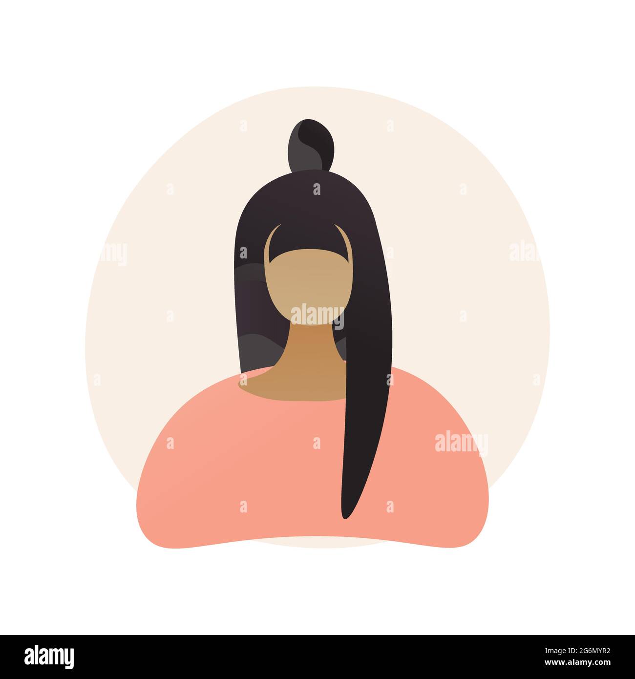 Young faceless woman portrait vector concept metaphor Stock Vector ...
