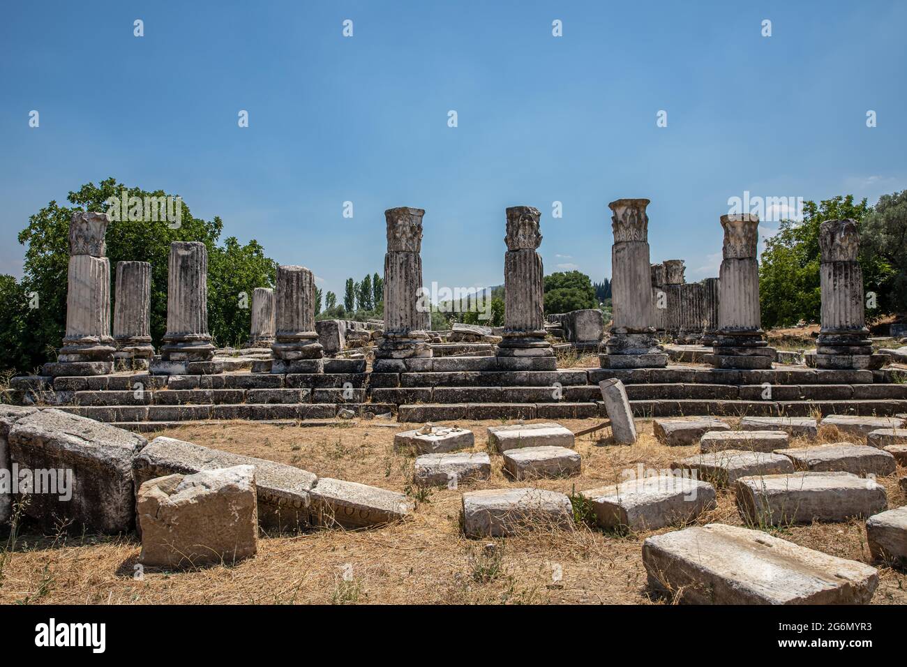 Ruins of the ancient city of Lagina, Yatağan, Muğla, Turkey Stock Photo ...