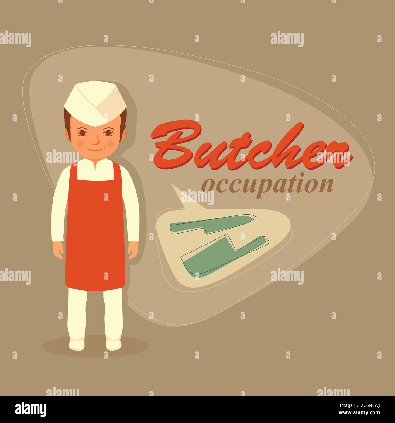 Butcher man vector cartoon hi-res stock photography and images - Alamy