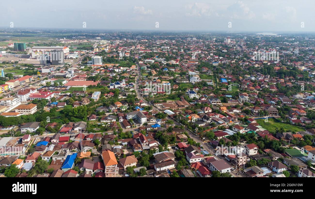 Aerial View By Drone of Vientiane Laos Southeast Asia Stock Photo - Alamy