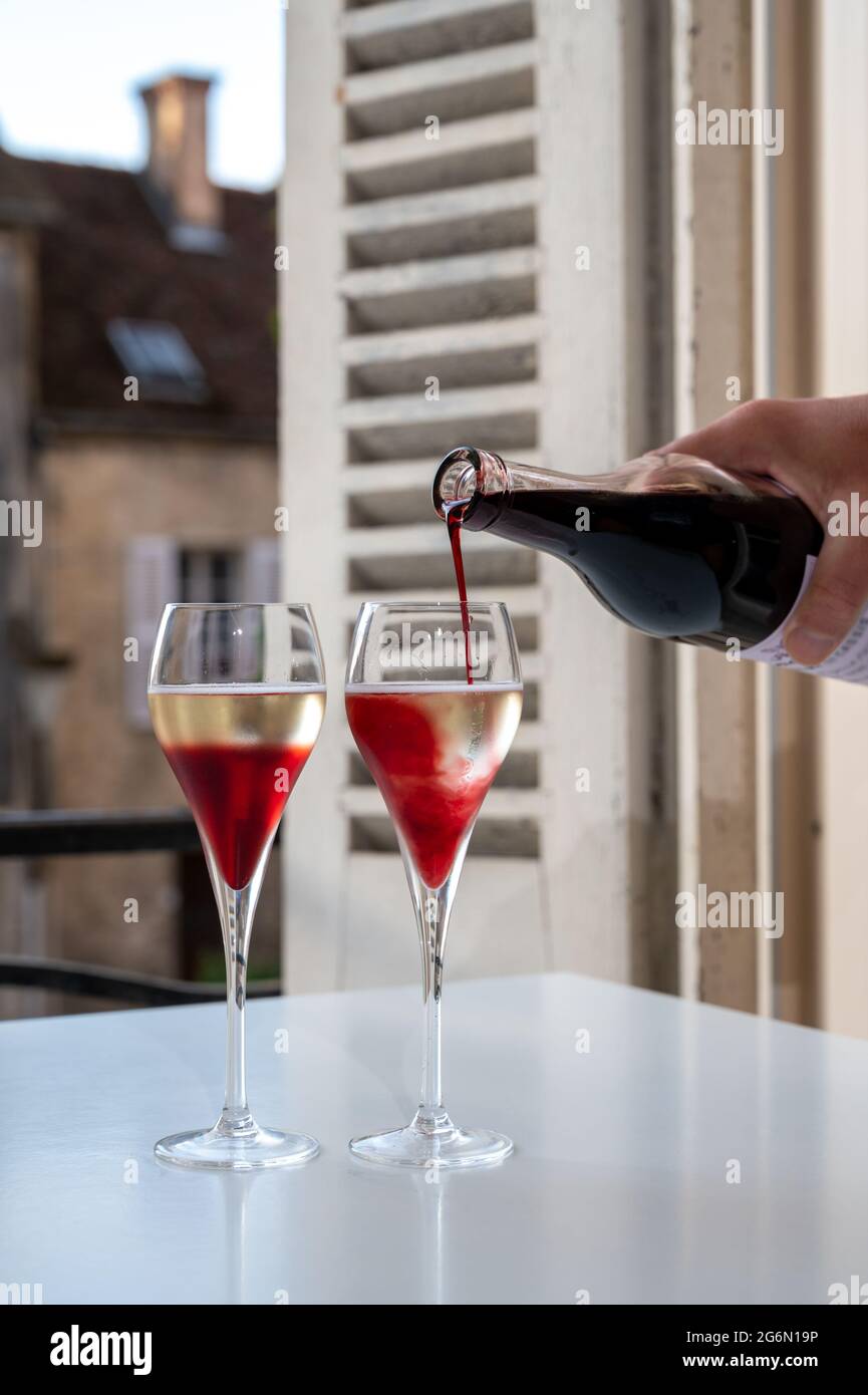 Kir Royale Champagne Cocktail High Resolution Stock Photography and ...