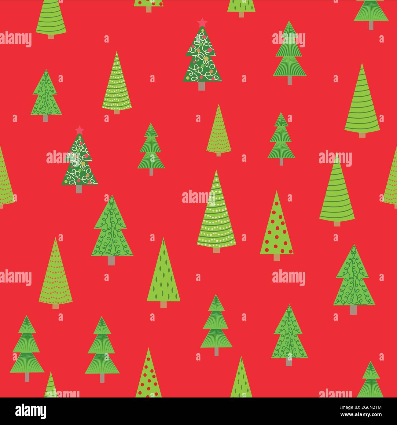 Christmas seamless pattern with Christmas trees of different sizes ...