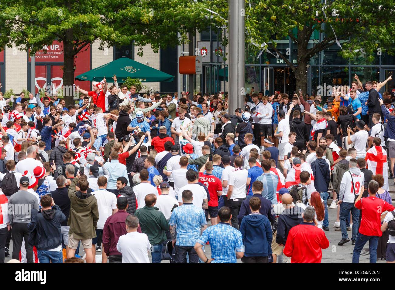 Wembley Stadium, Wembley Park, UK. 7th July 2021. England fans pack ...