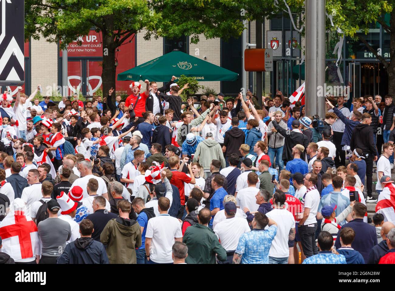 Wembley Stadium, Wembley Park, UK. 7th July 2021. England fans pack ...