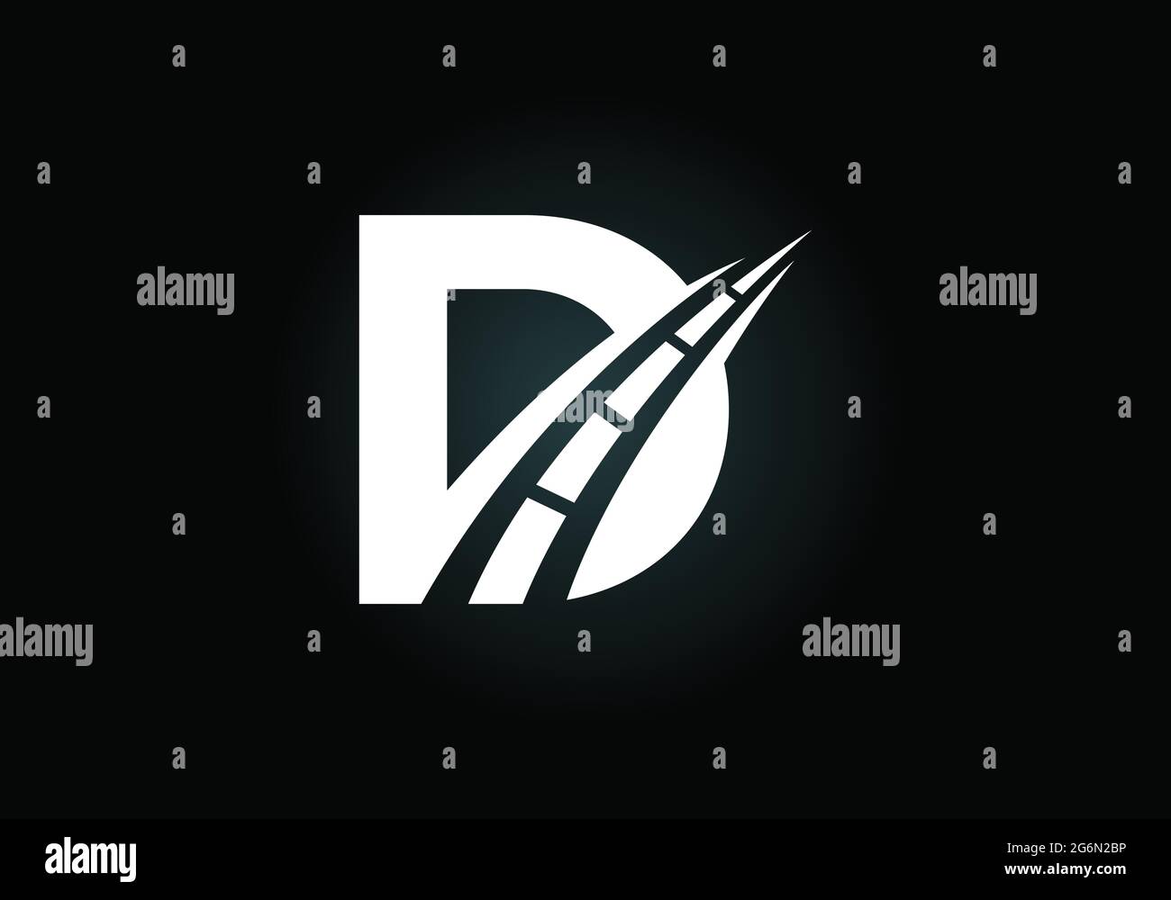 Letter D with road logo sing. The creative design concept for highway ...