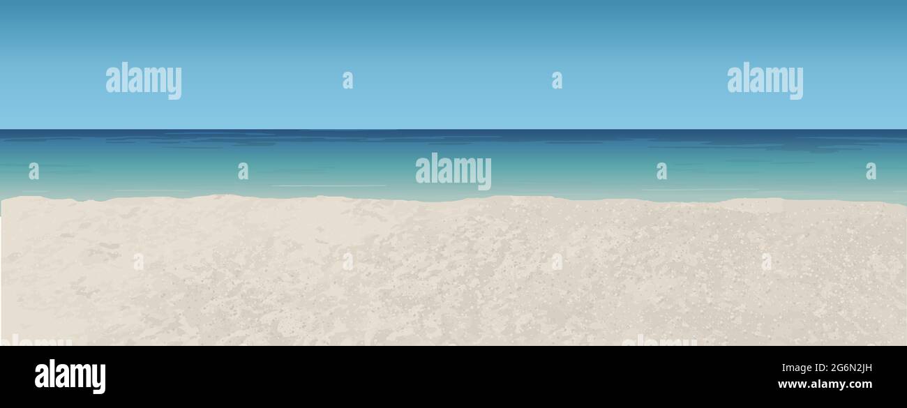 Seascape beautiful sandy beach Stock Vector Images - Alamy