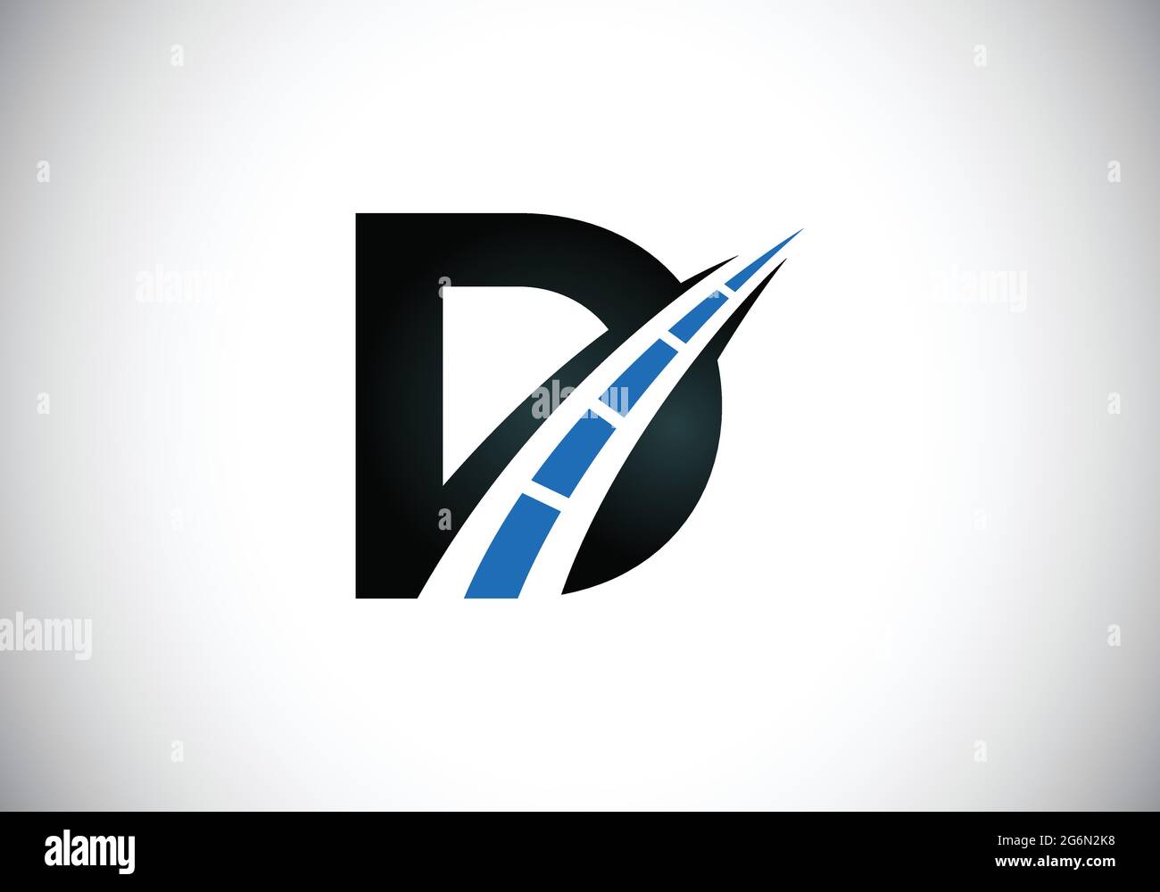 Letter D with road logo sing. The creative design concept for highway ...