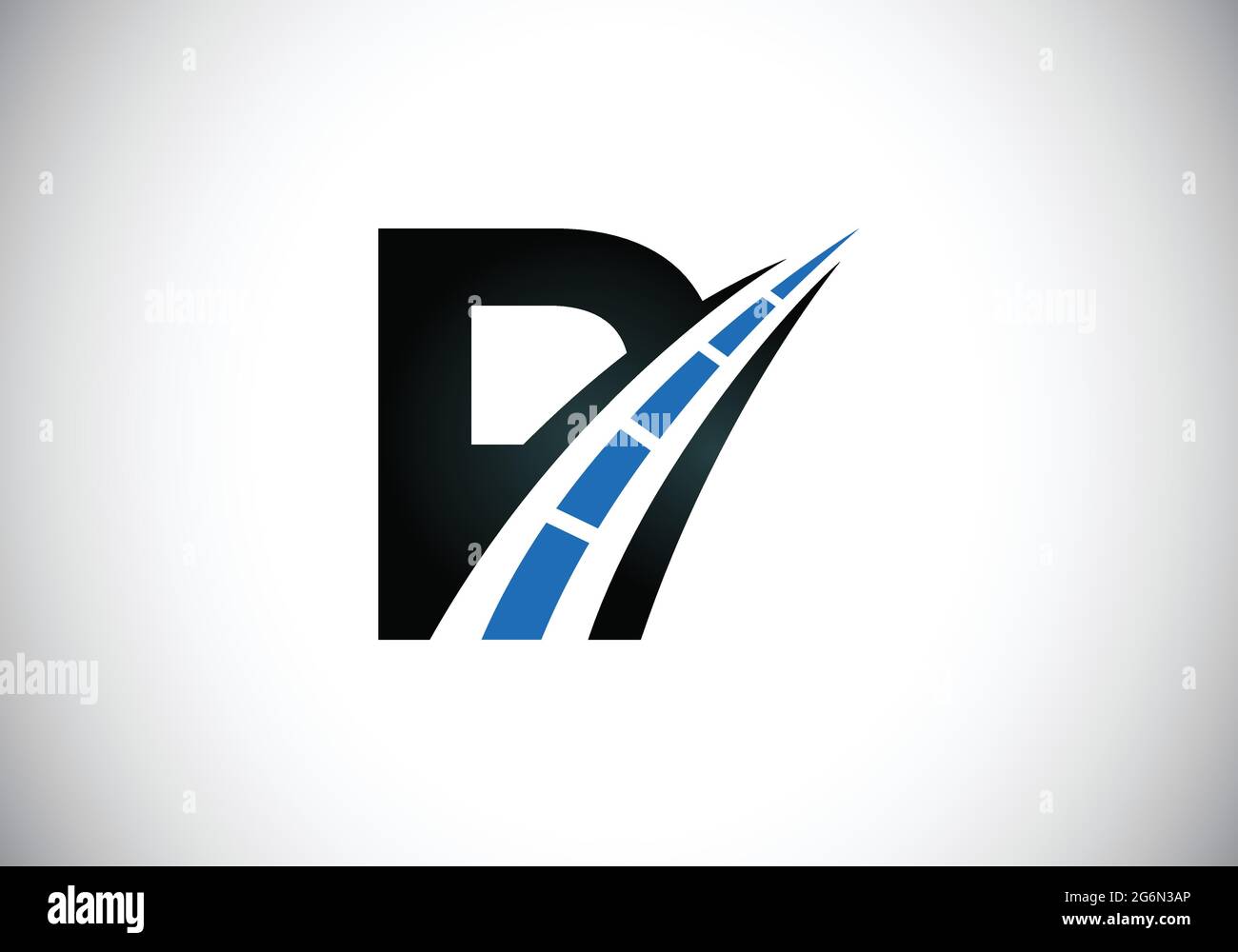 Letter P with road logo sing. The creative design concept for highway ...