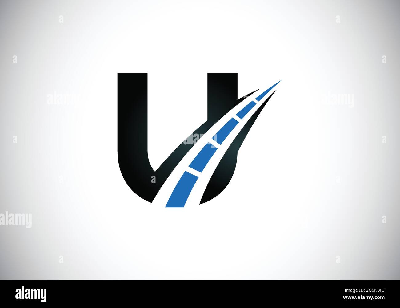 Letter U with road logo sing. The creative design concept for highway ...