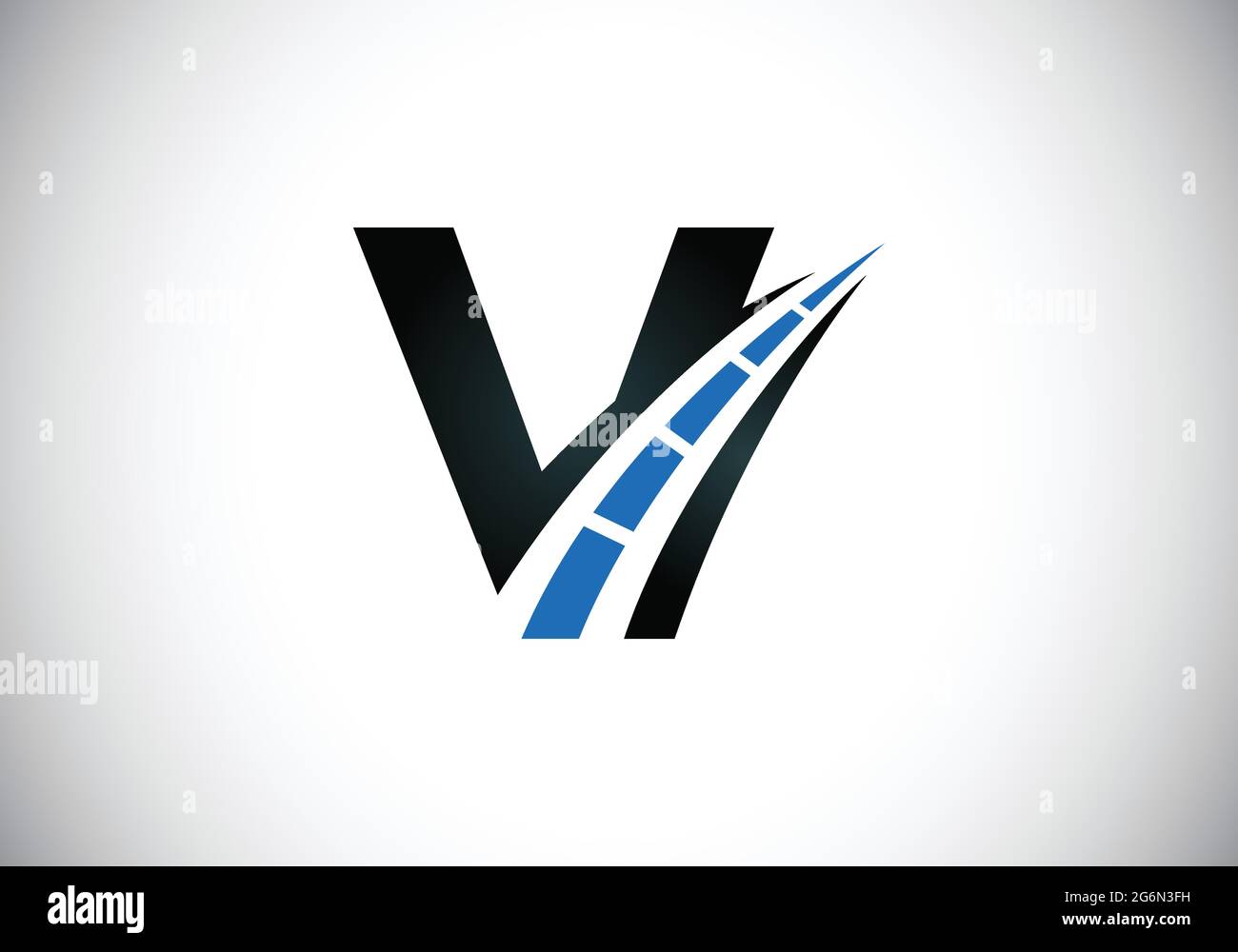 V shape logo template road Stock Vector Images - Alamy