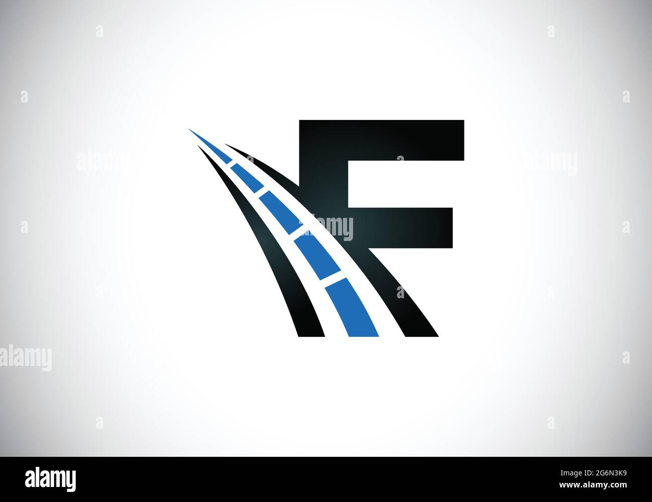 Letter F with road logo sing. The creative design concept for highway ...