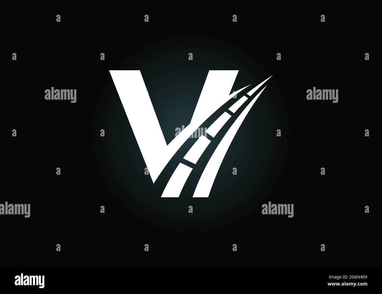 Letter V with road logo sing. The creative design concept for highway ...