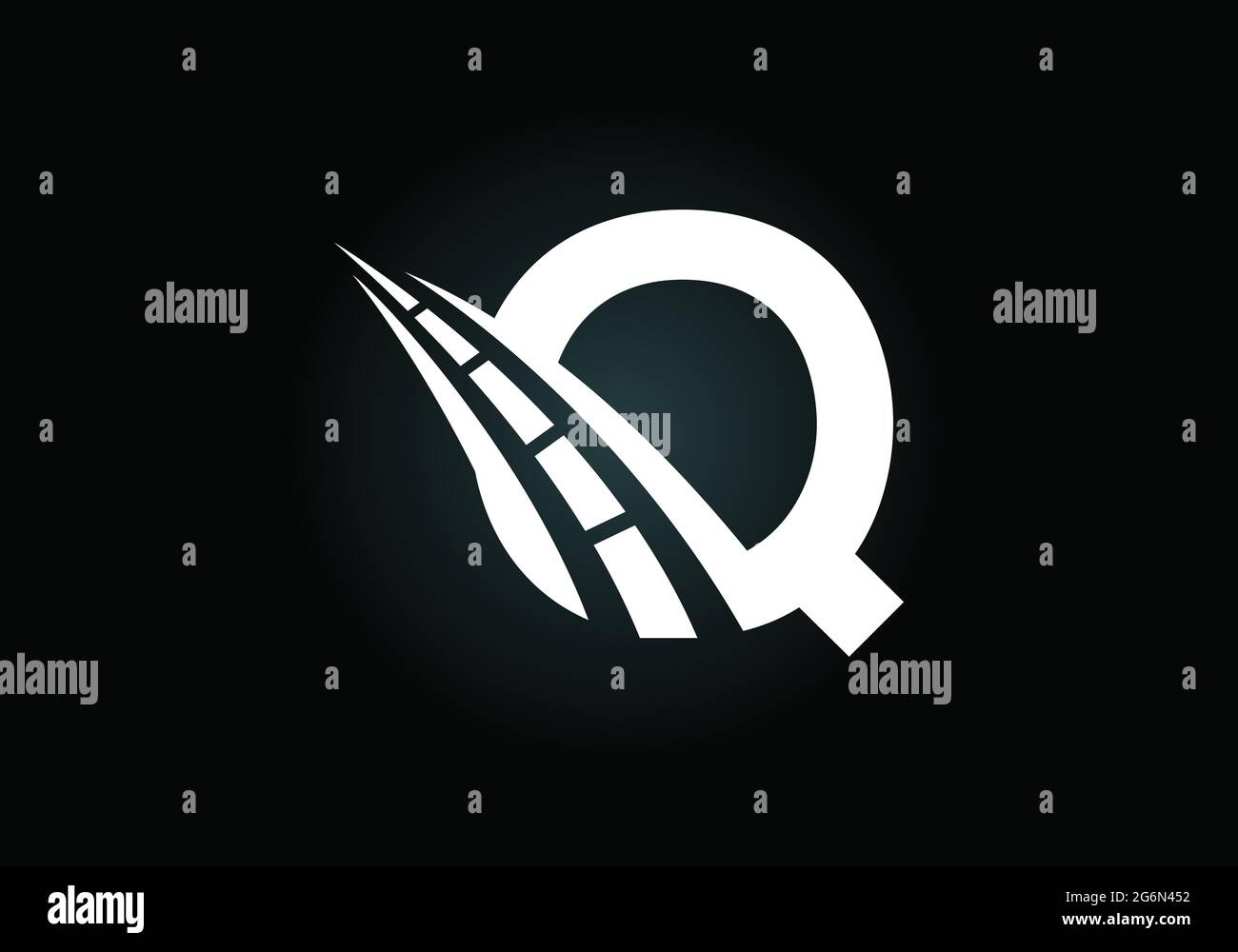 Letter Q with road logo sing. The creative design concept for highway ...