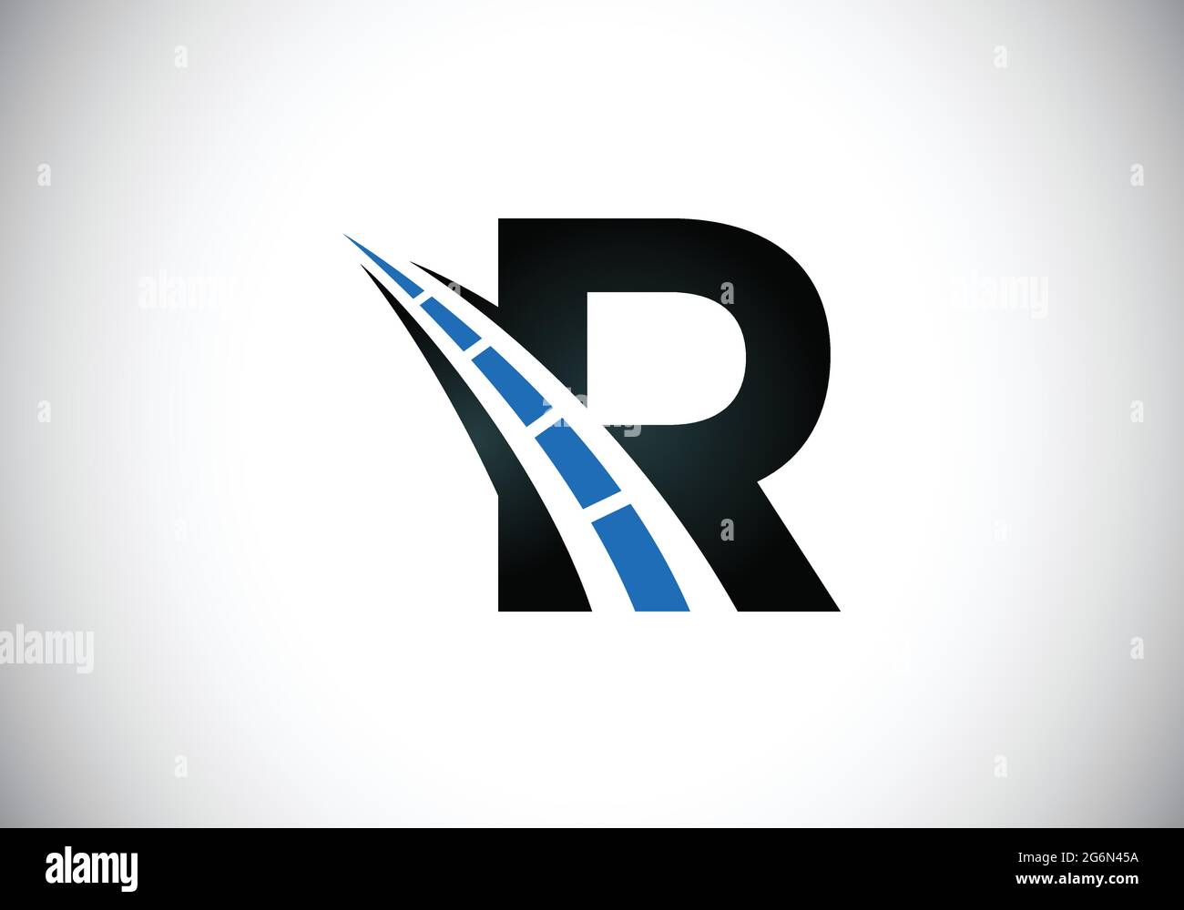 Letter R with road logo sing. The creative design concept for highway ...