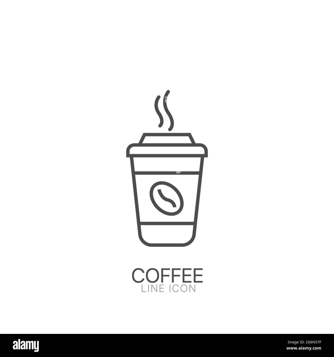 Coffee cup outline vector icon. Editable stroke Stock Vector Image ...