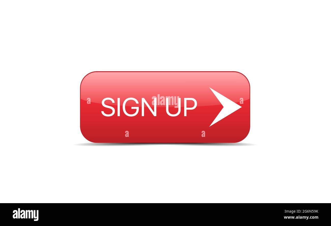 Sign up white button vector illustration for web Stock Vector Image ...