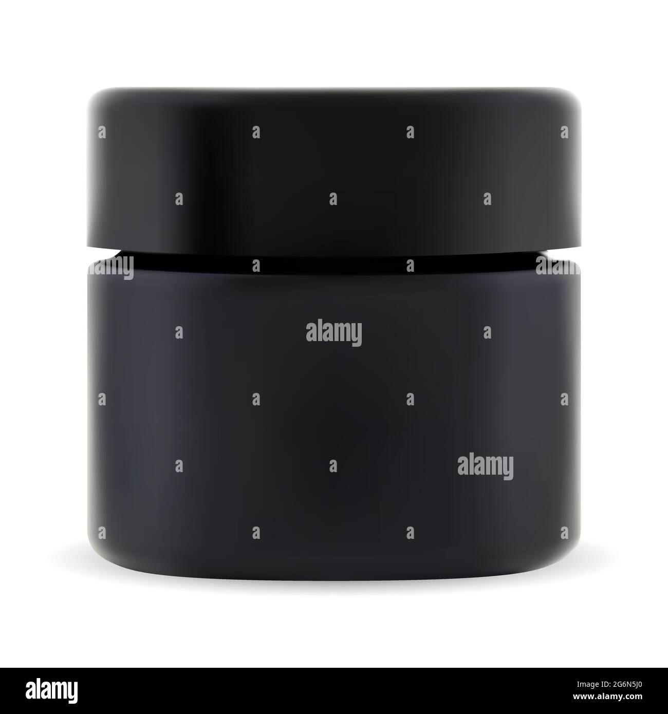 Black cosmetic jar. Cosmetic cream package mockup. Small plastic bottle ...