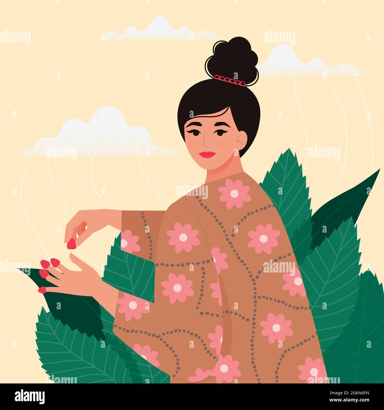 Asian woman farm Stock Vector Images - Alamy