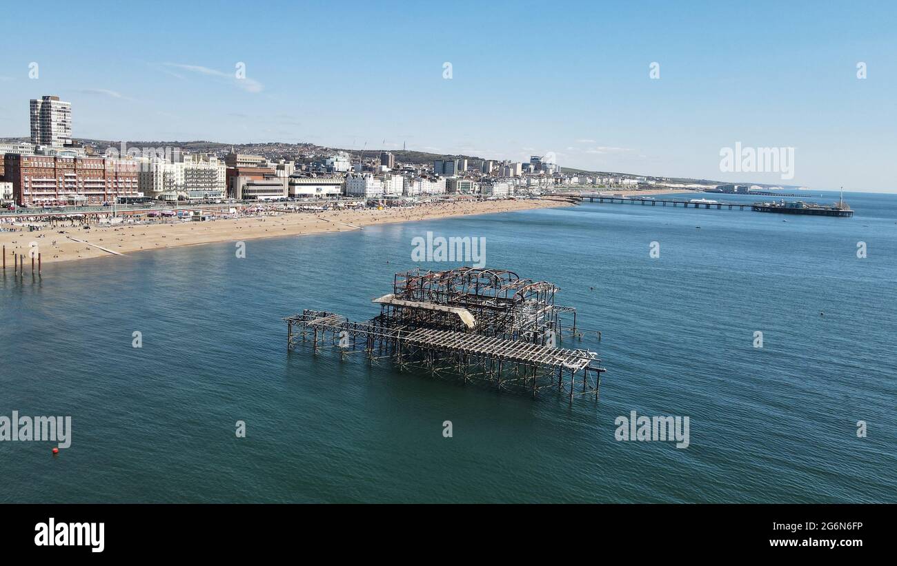 Brighton palace pier aerial hi-res stock photography and images - Alamy