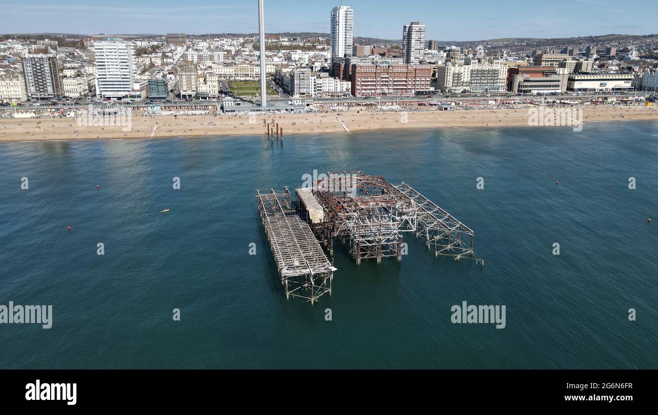 Brighton palace pier aerial hi-res stock photography and images - Alamy