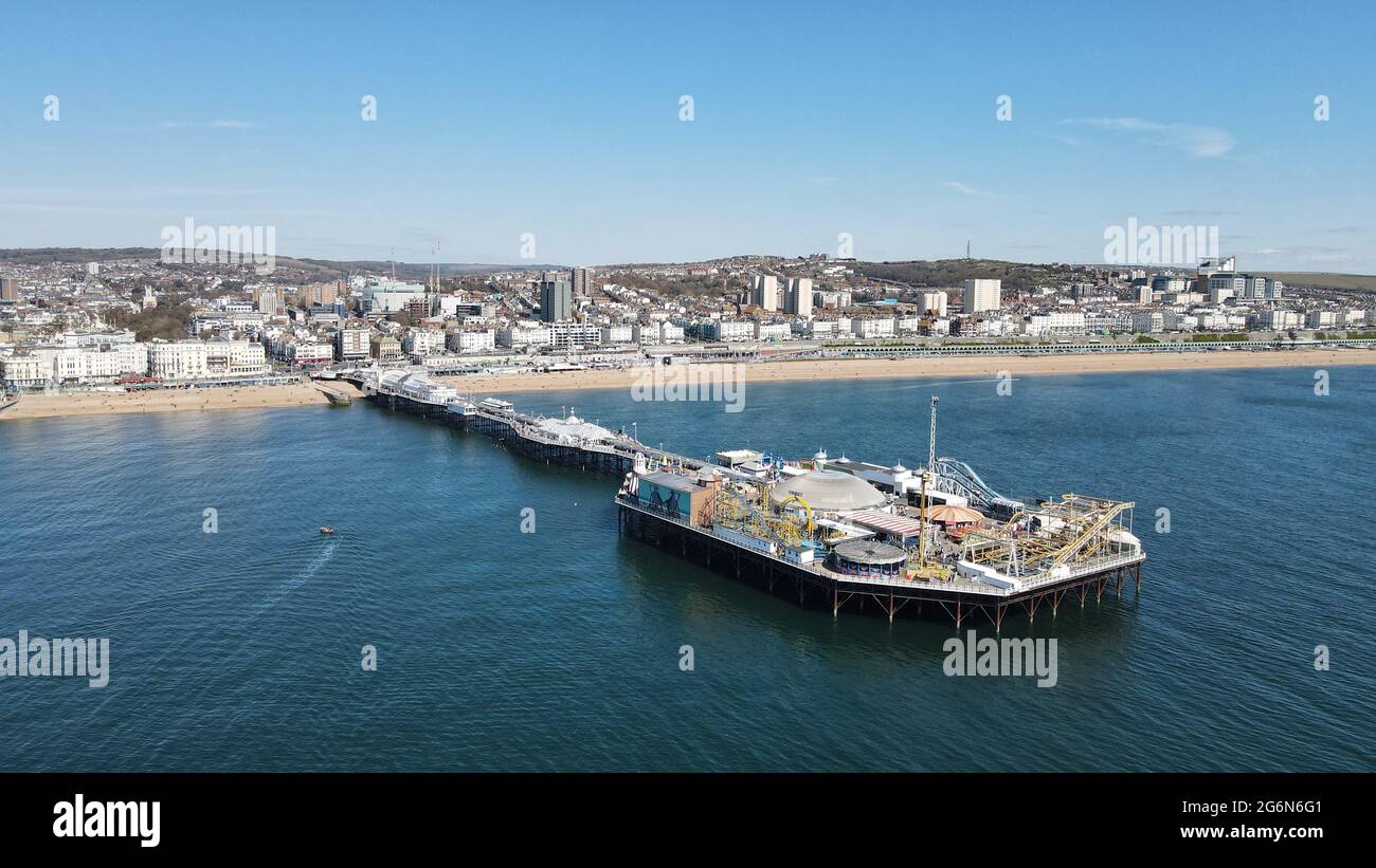 Brighton west pier aerial view hi-res stock photography and images - Alamy