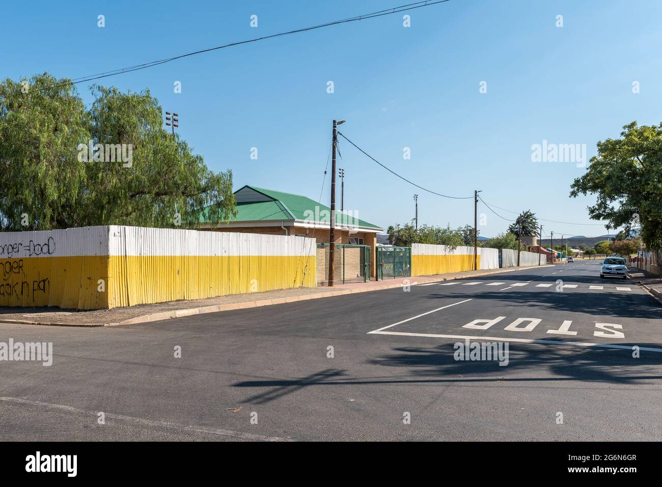 TOUWS RIVER, SOUTH AFRICA - APRIL 20, 2021: A street scene, with public ...