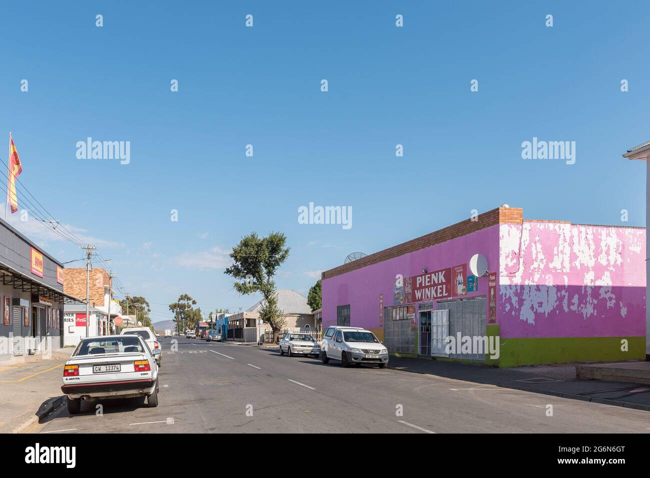 TOUWS RIVER, SOUTH AFRICA - APRIL 20, 2021: A street scene, with a ...