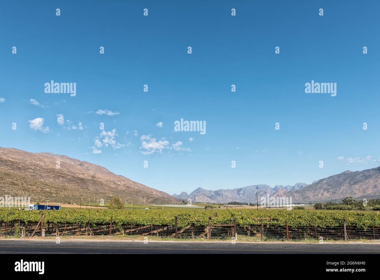 DE DOORNS, SOUTH AFRICA - APRIL 20, 2021: A landscape, with vineyards ...
