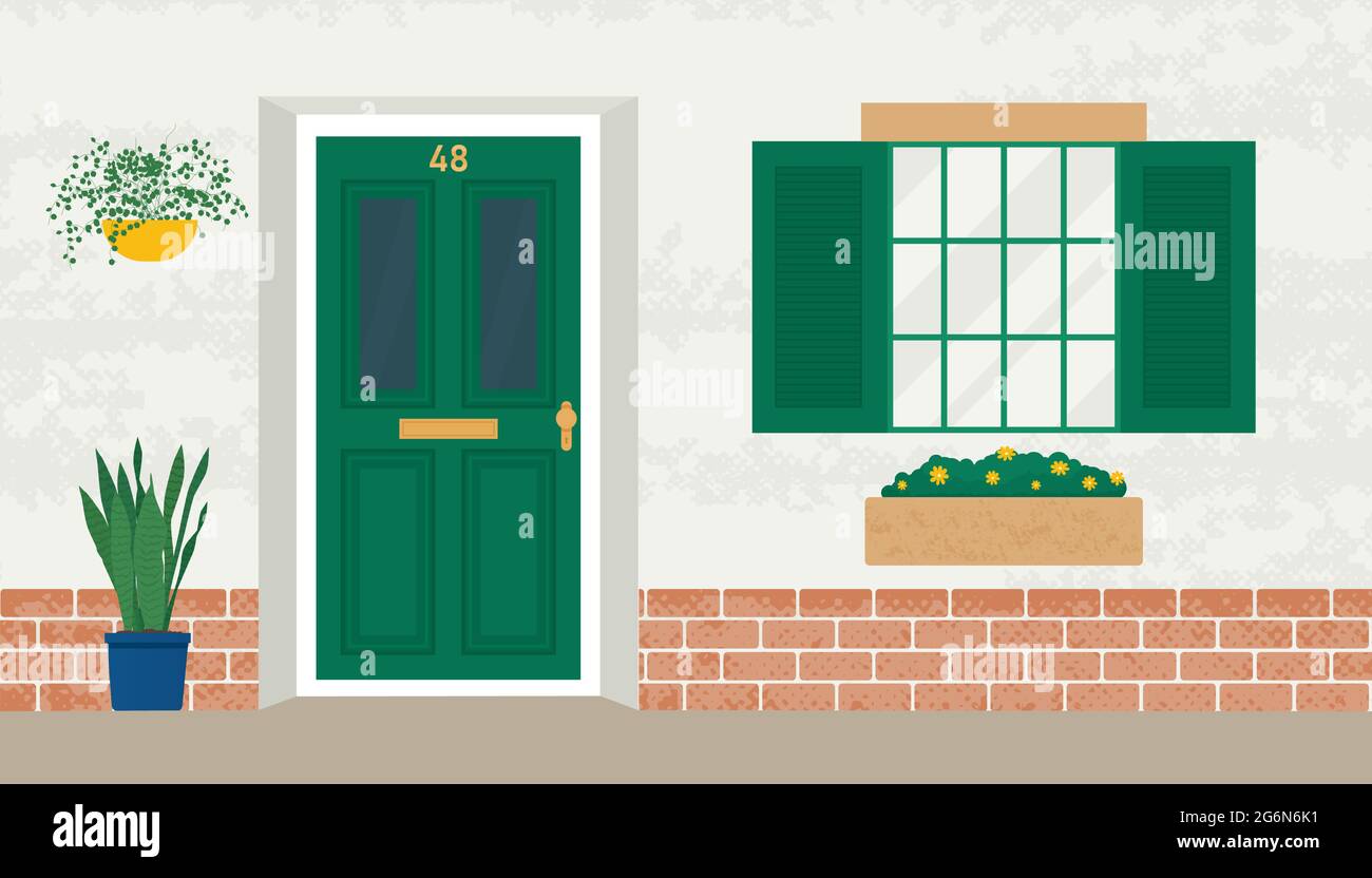 Traditional wooden window in Stock Vector Images - Alamy