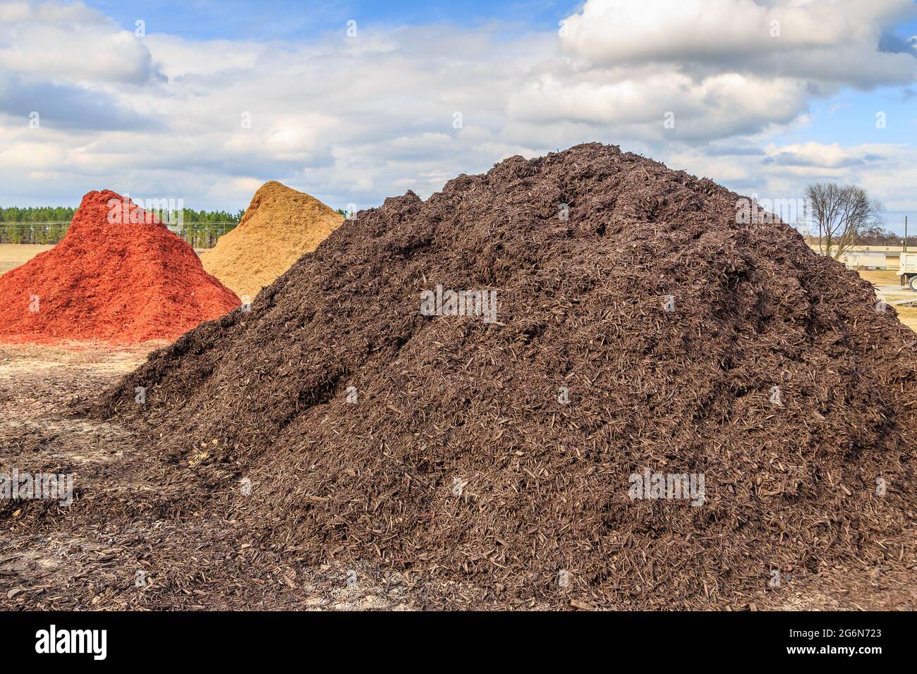Mound of Black Mulch or Wood Chips Stock Photo - Alamy