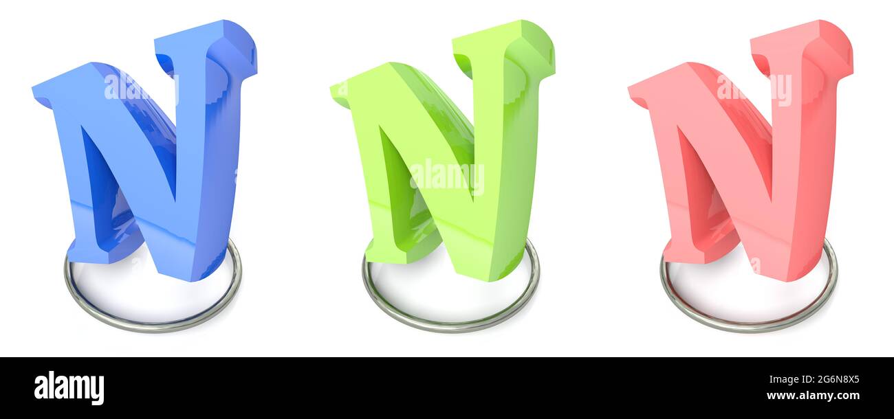 Character N set isolated on white bkg Stock Photo - Alamy