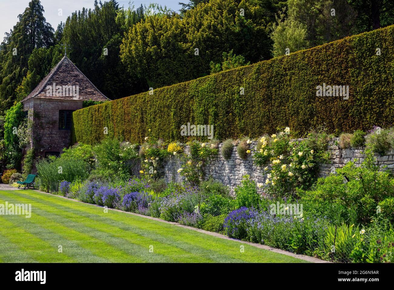 A colourful border in Milton Lodge Gardens, nr Wells, Somerset, England ...