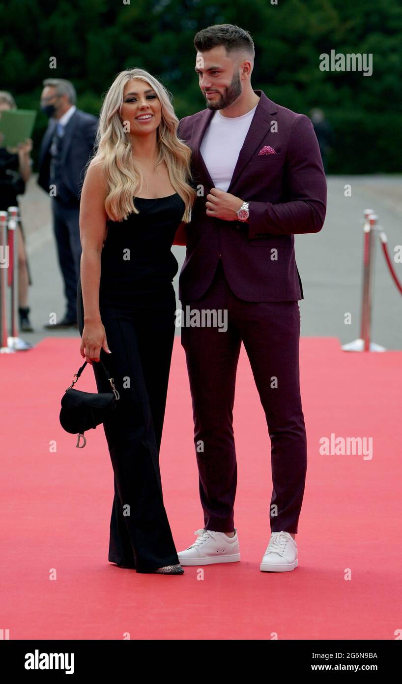 Love Island's Paige Turley and Finley Tapp arrive for the Pride of ...