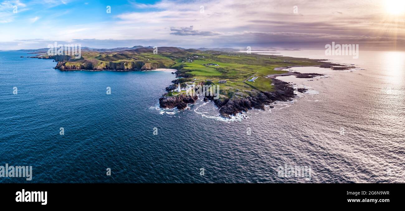 Aerial View of Fanad Head Lighthouse County Donegal Lough Swilly and ...