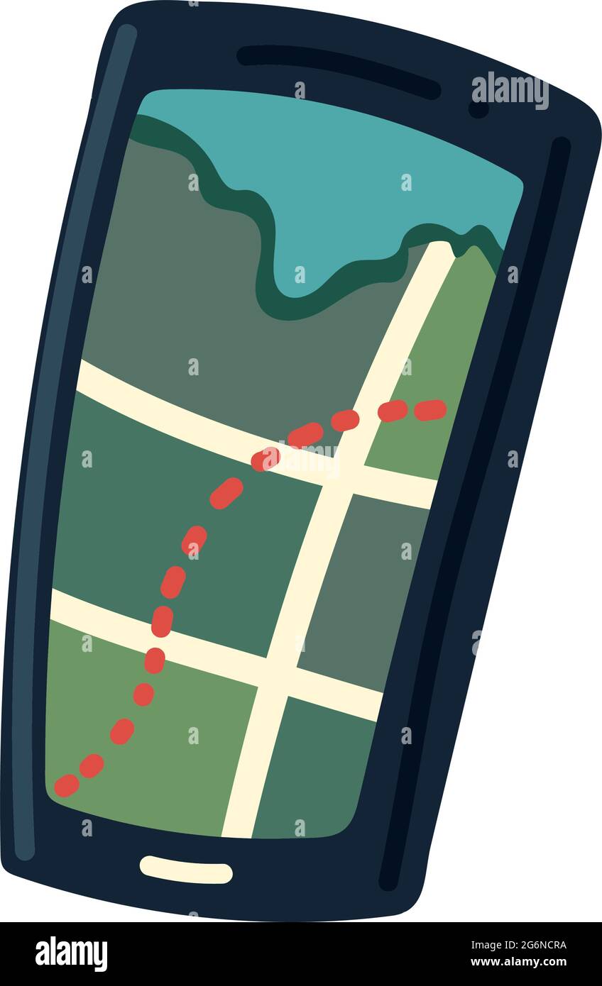 smartphone with gps map Stock Vector Image & Art - Alamy