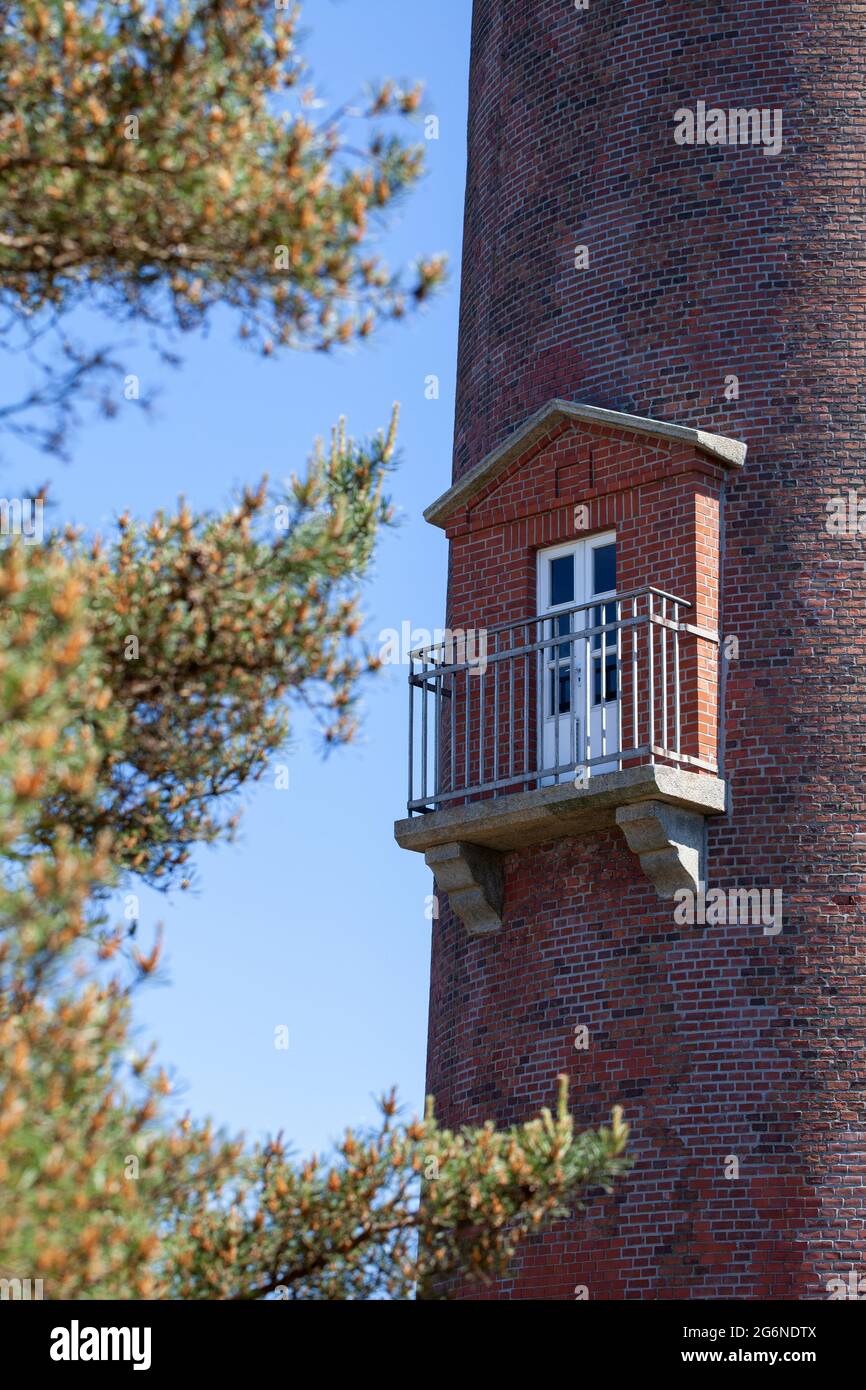 Balcony and door on an old German lighthouse at the Baltic Sea Stock ...