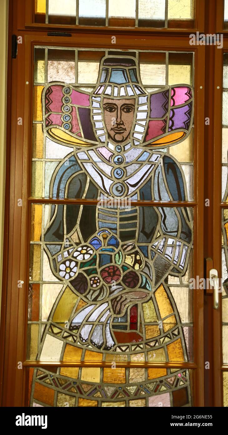 Kunstverglasung , Bleiverglasung von Richard Süßmuth, Entwurf Grete ...