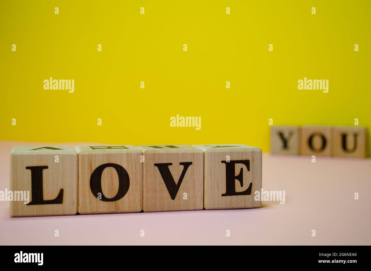 love you wooden cubes with letters Stock Photo - Alamy