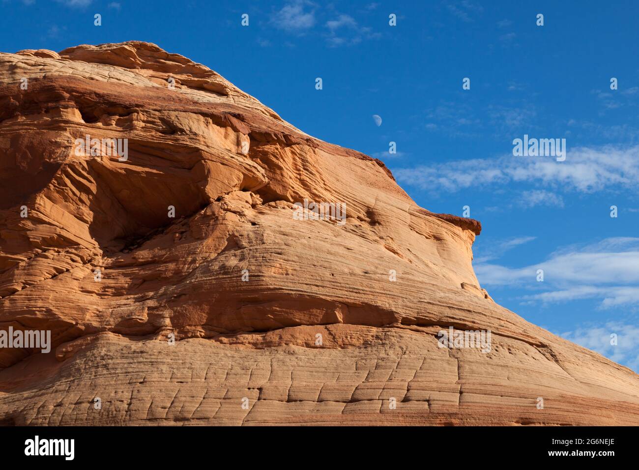 The unique eroded rock features of Page Shores Amphitheater with soft ...