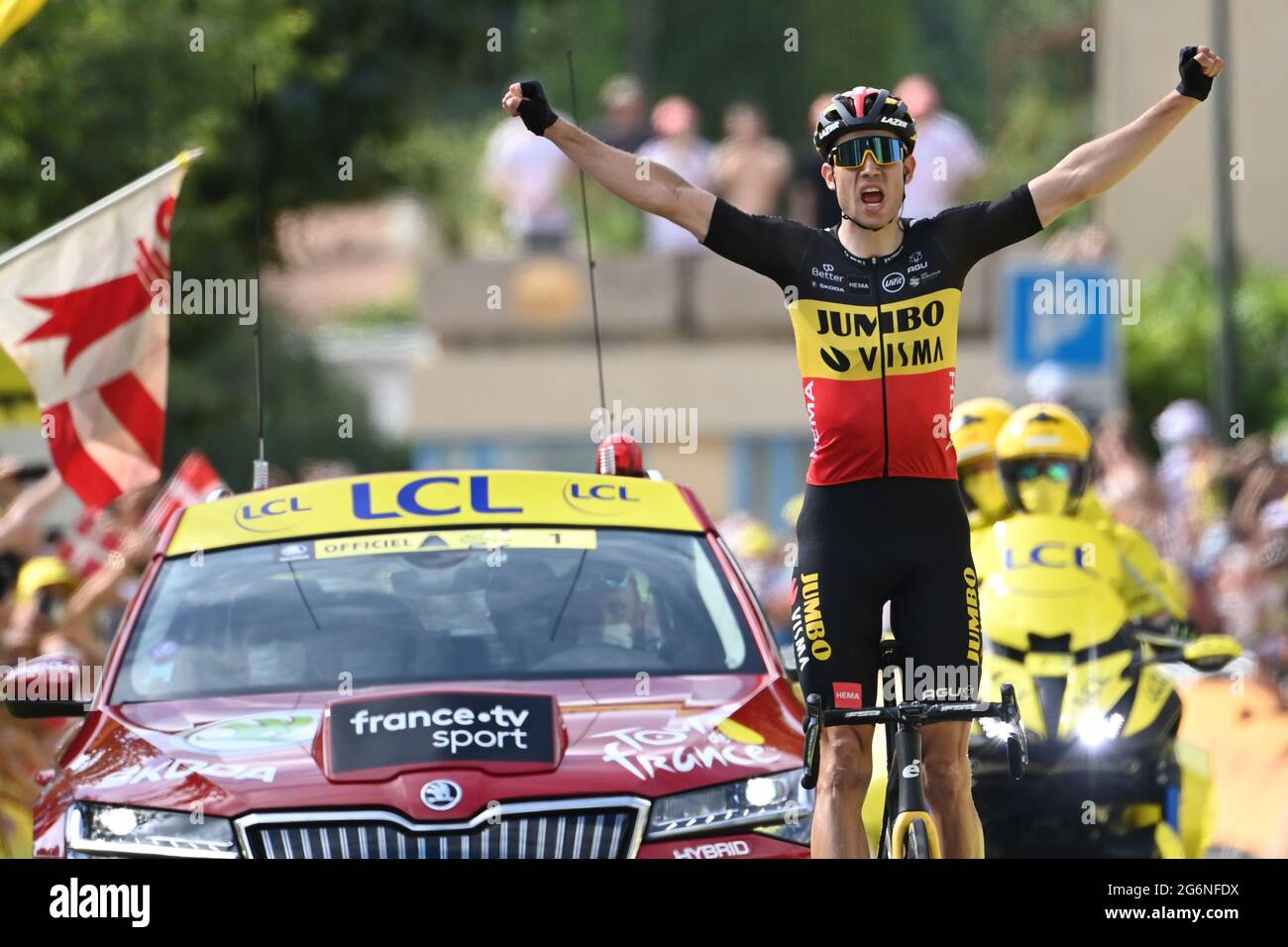 Malaucene, France, 7th July 2021. VAN AERT Wout (BEL) of JUMBO - VISMA ...