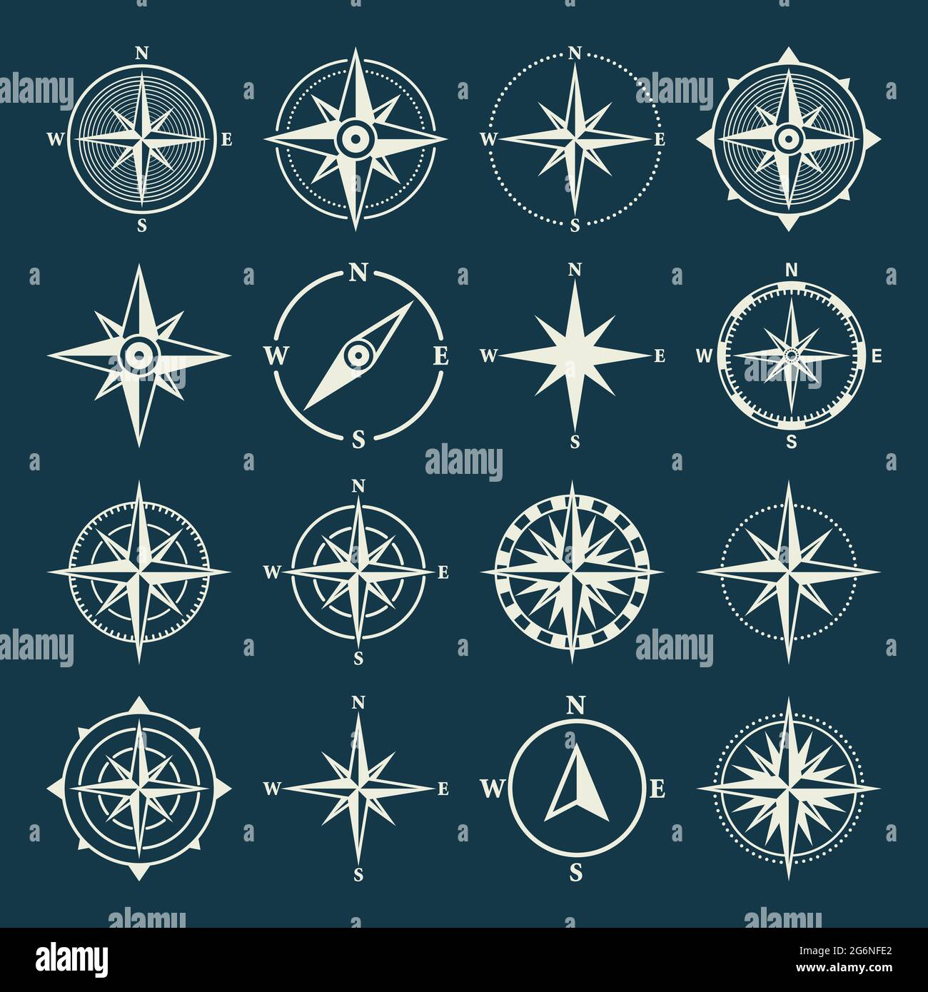 Vintage marine wind rose, nautical chart. Monochrome navigational ...