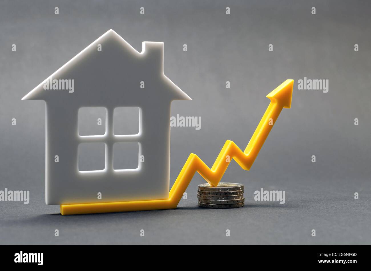 White house with euro cash as real estate investment concept. Property ...