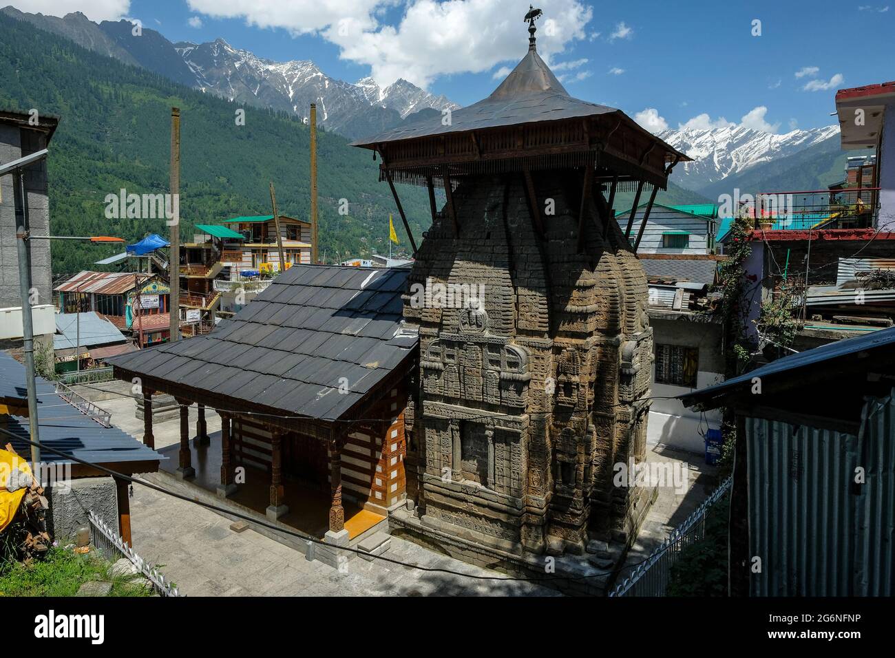 Vashisht, India - June 2021: Views of the Ram temple in Vashisht on ...
