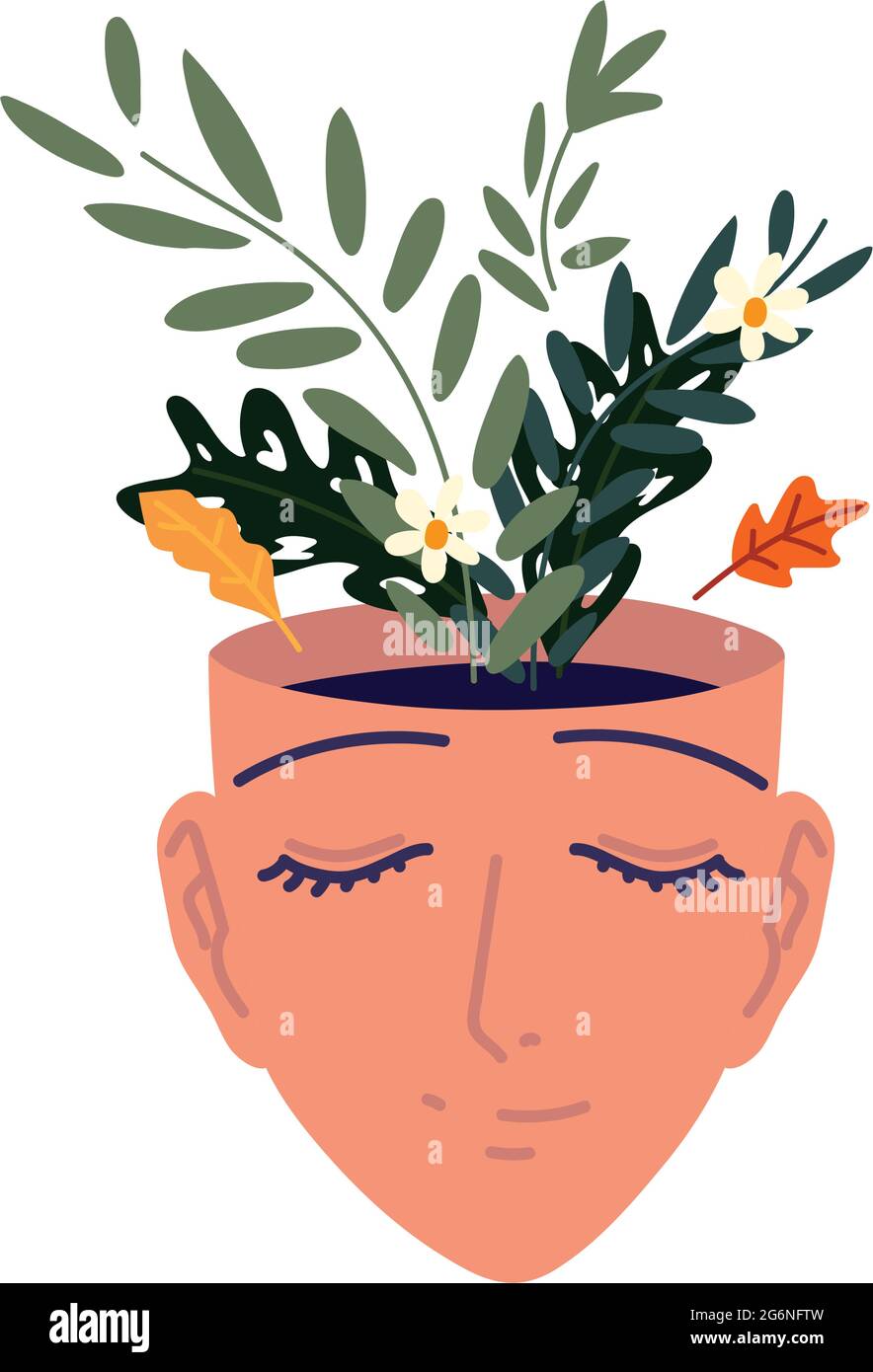 human face with flowers Stock Vector Image & Art - Alamy