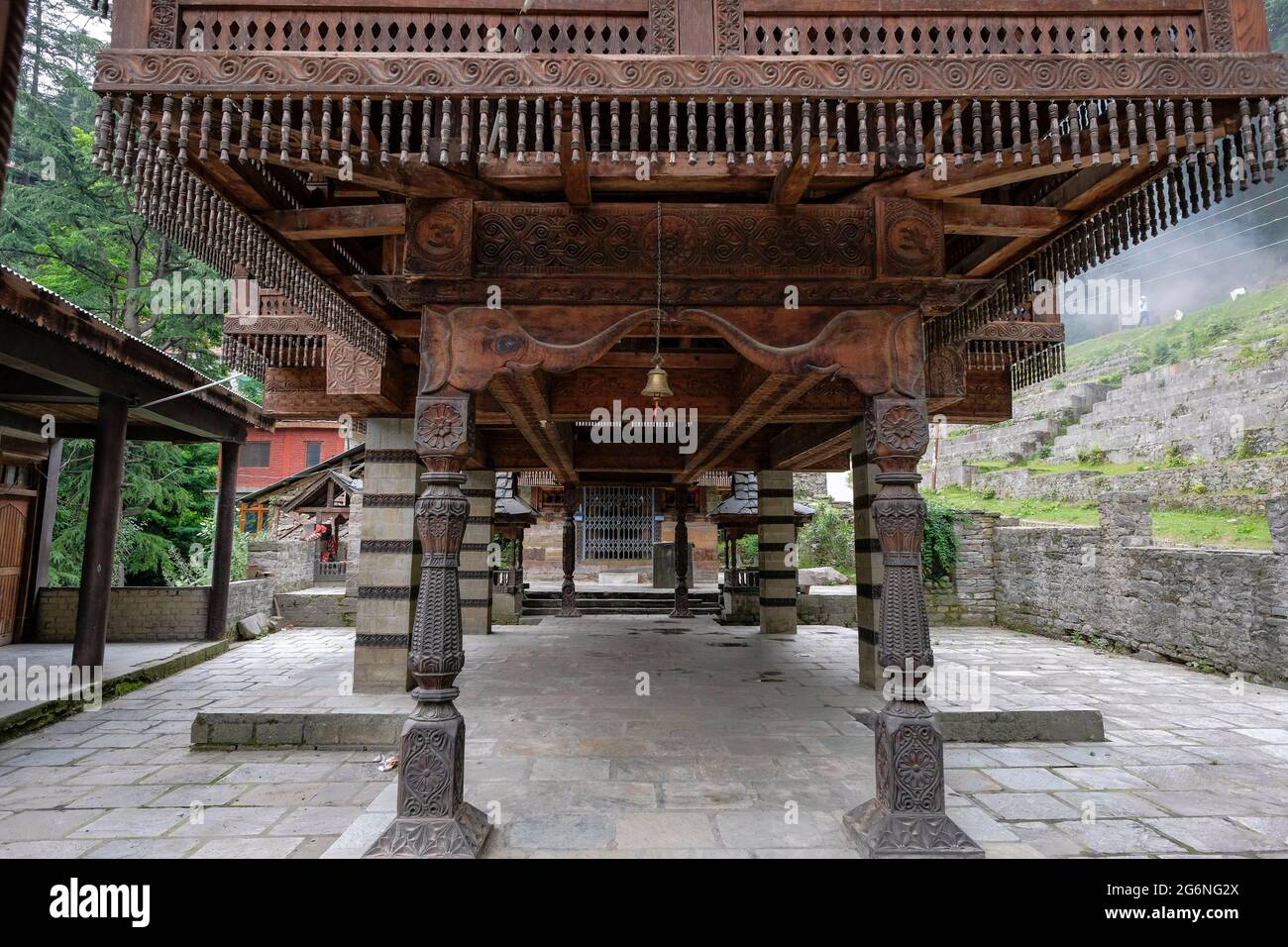 Naggar, India - June 2021: Detail of the Tripura Sundari Temple in ...