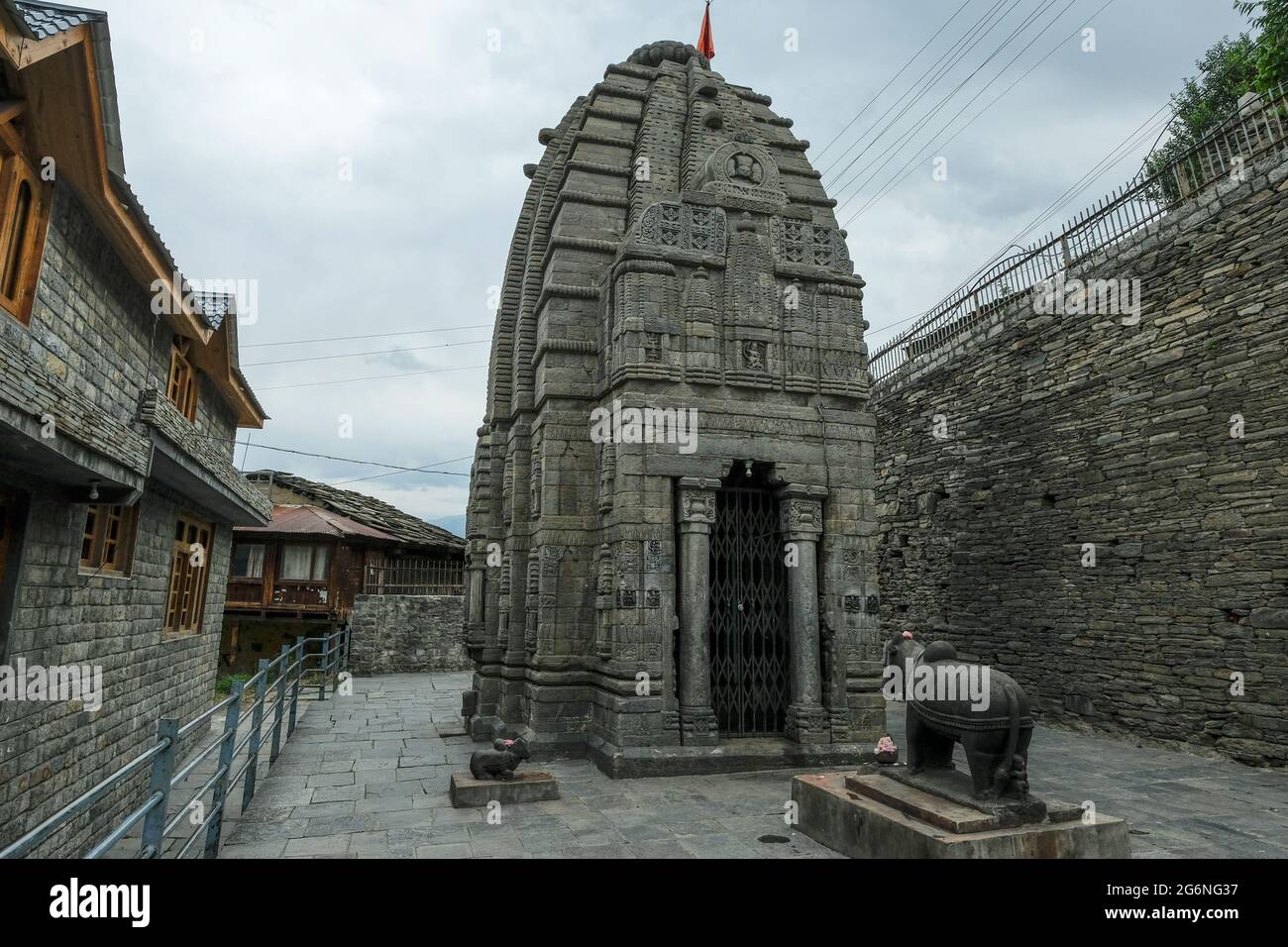 Naggar, India - June 2021: Detail of the Gauri Shankar Temple in Naggar ...