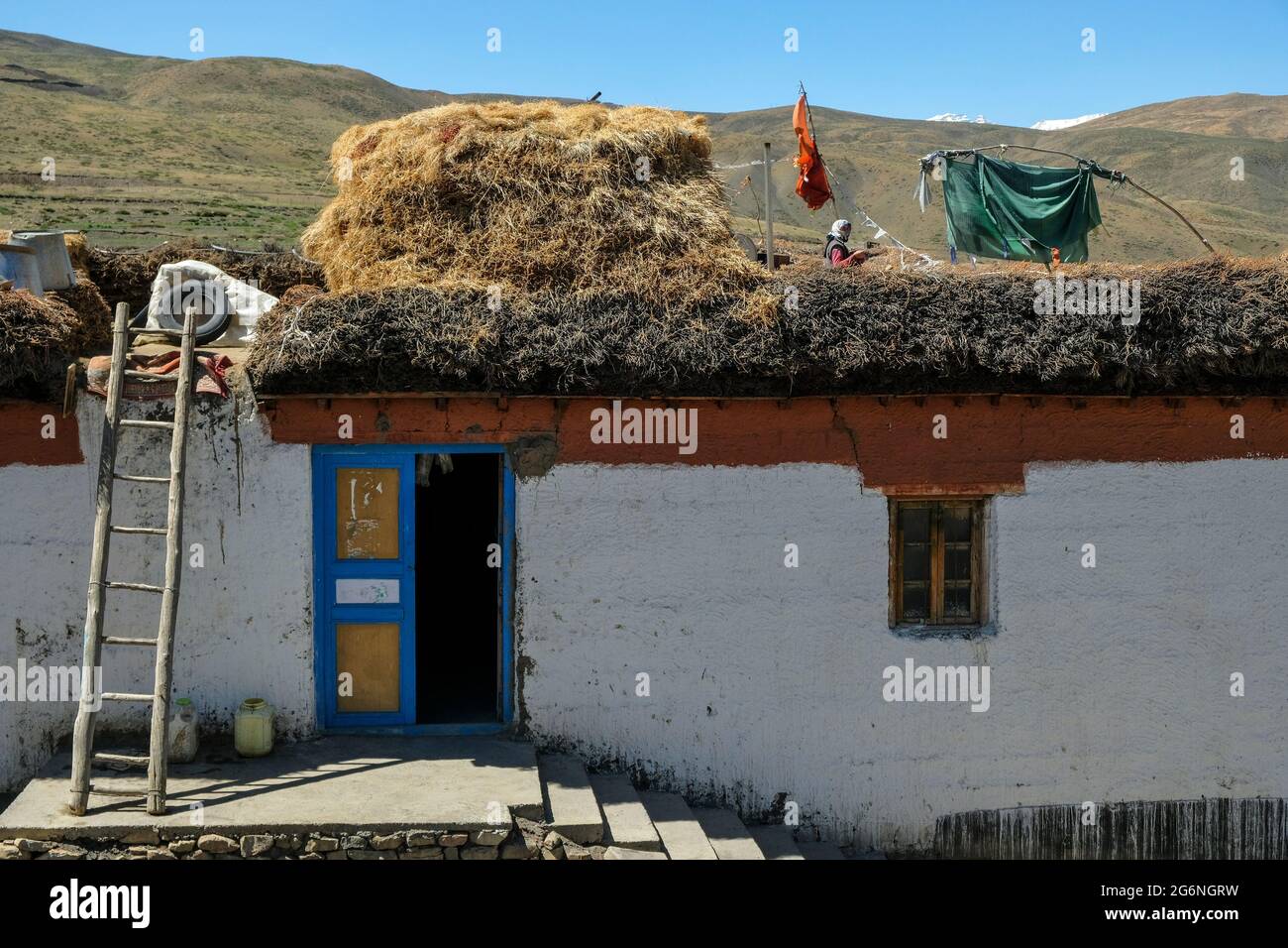 Langza, India - June 2021: View of Langza village in the Spiti valley ...