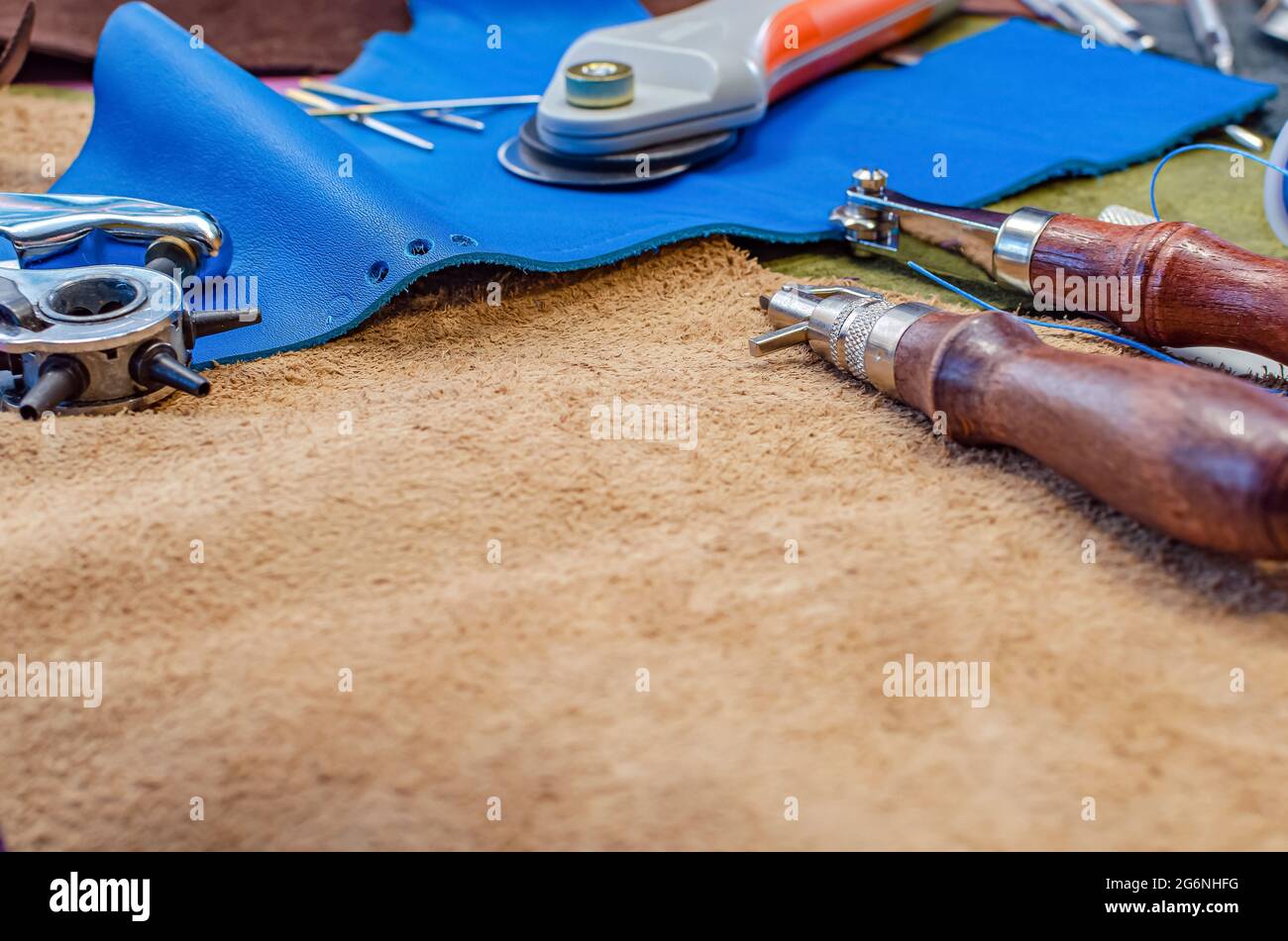 Leather craft tools hi-res stock photography and images - Alamy